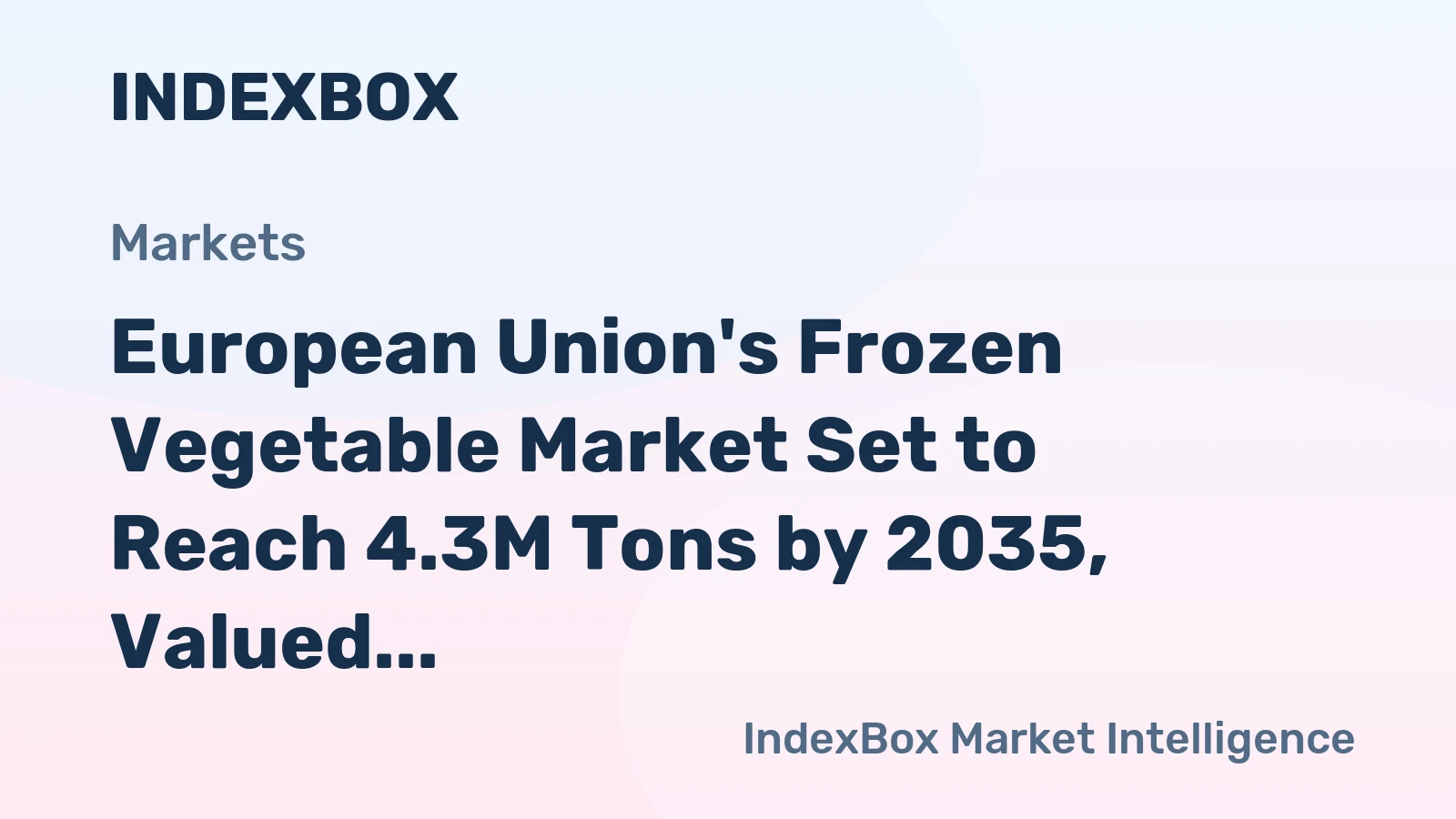 European Union's Frozen Vegetable Market Set to Reach 4.3M Tons by 2035, Valued at $6.6B