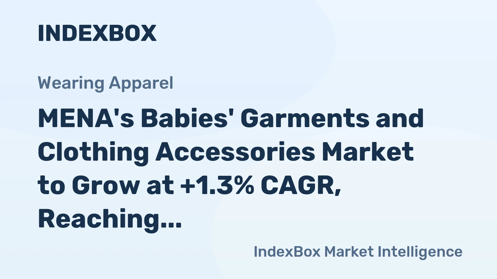 MENA's Babies' Garments and Clothing Accessories Market to Grow at +1.3% CAGR, Reaching $7.6B by 2035