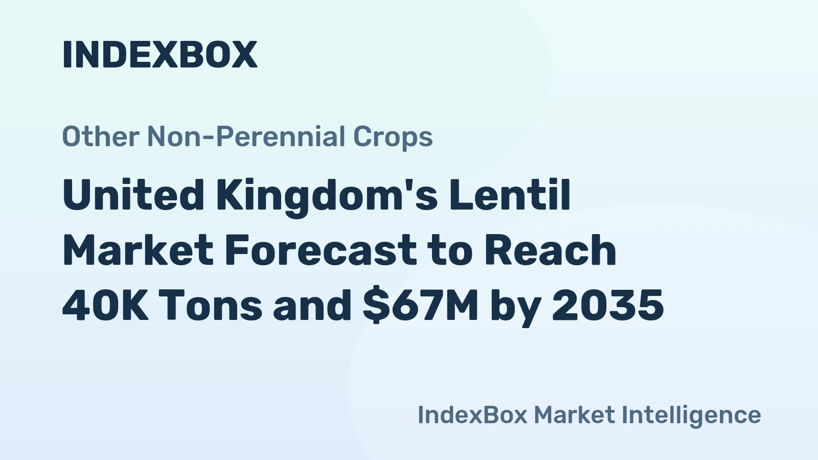 United Kingdom's Lentil Market Forecast to Reach 40K Tons and $67M by 2035