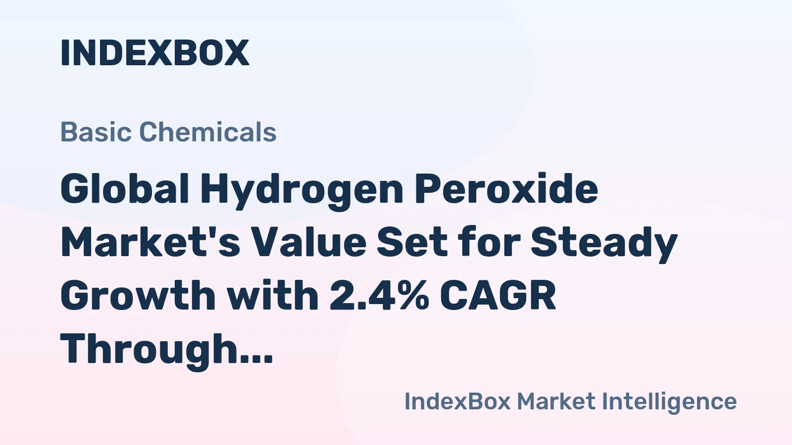 Global Hydrogen Peroxide Market's Value Set for Steady Growth with 2.4% CAGR Through 2035