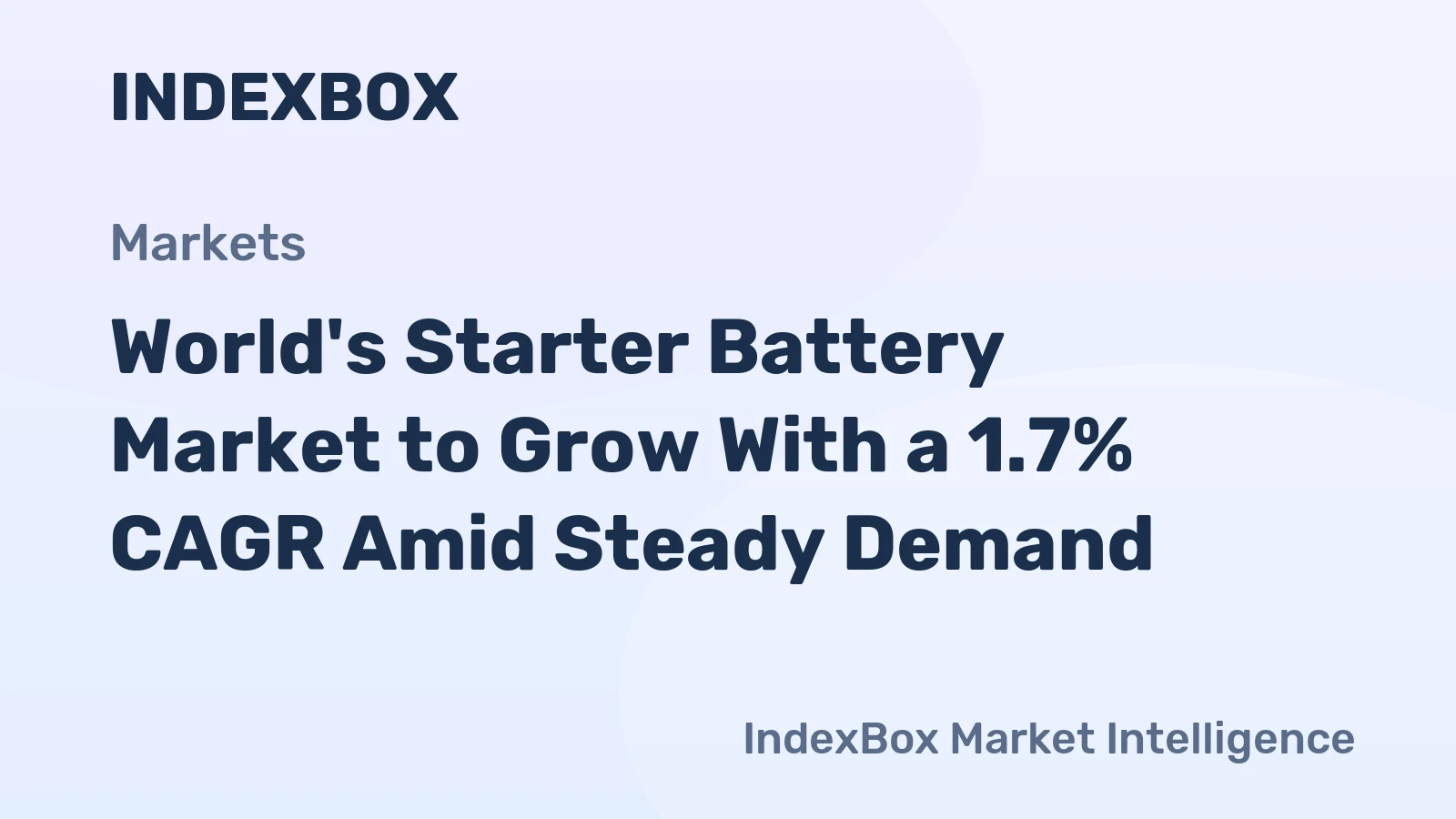World's Starter Battery Market to Grow With a 1.7% CAGR Amid Steady Demand