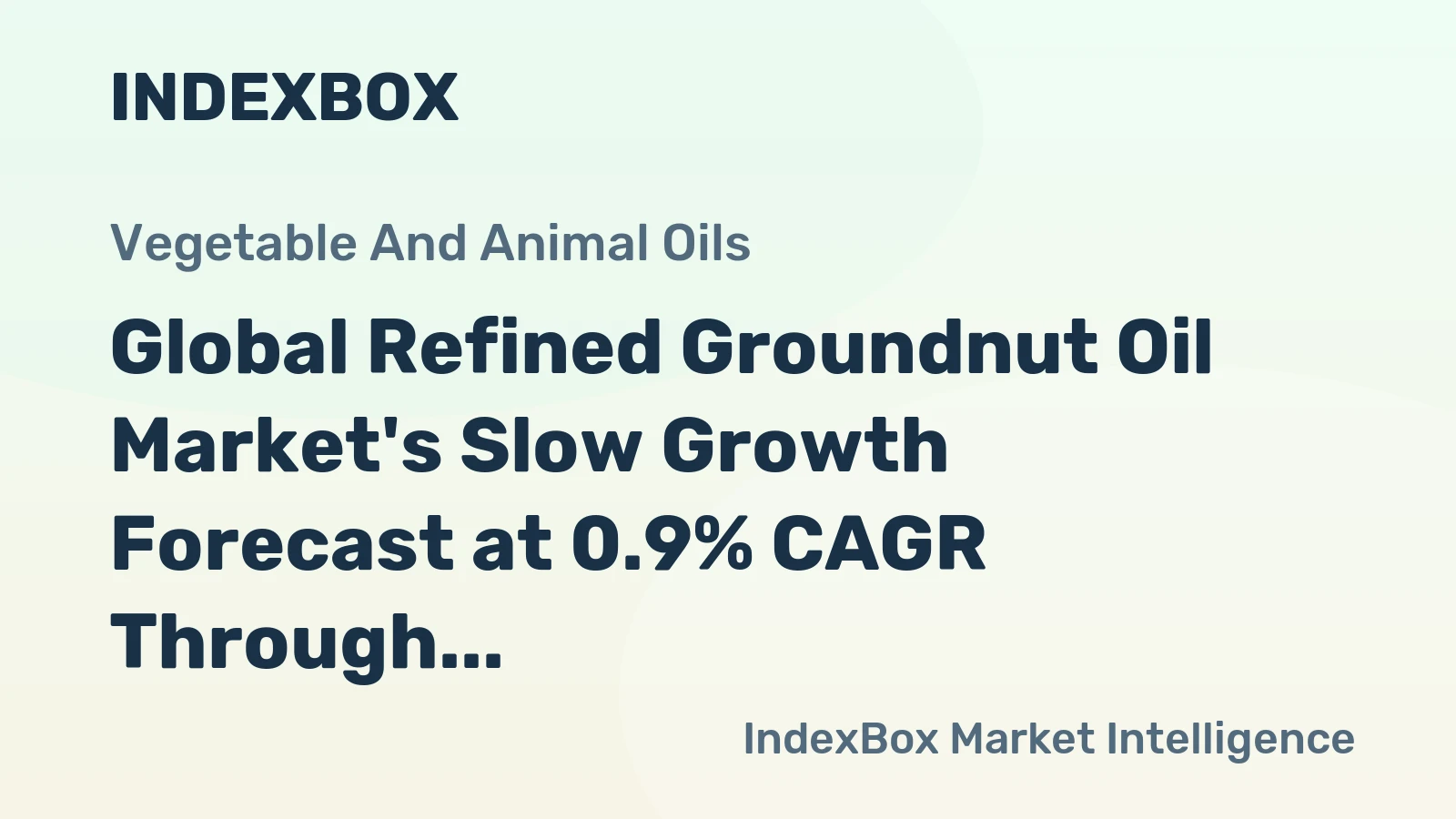 Global Refined Groundnut Oil Market's Slow Growth Forecast at 0.9% CAGR Through 2035