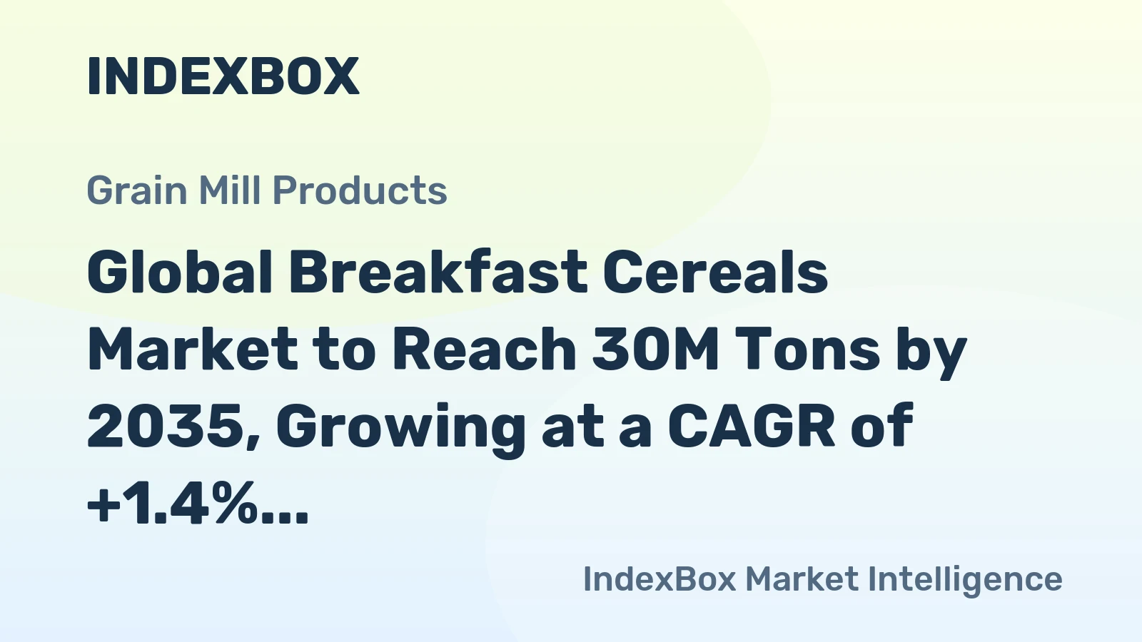 Global Breakfast Cereals Market to Reach 30M Tons by 2035, Growing at a CAGR of +1.4%