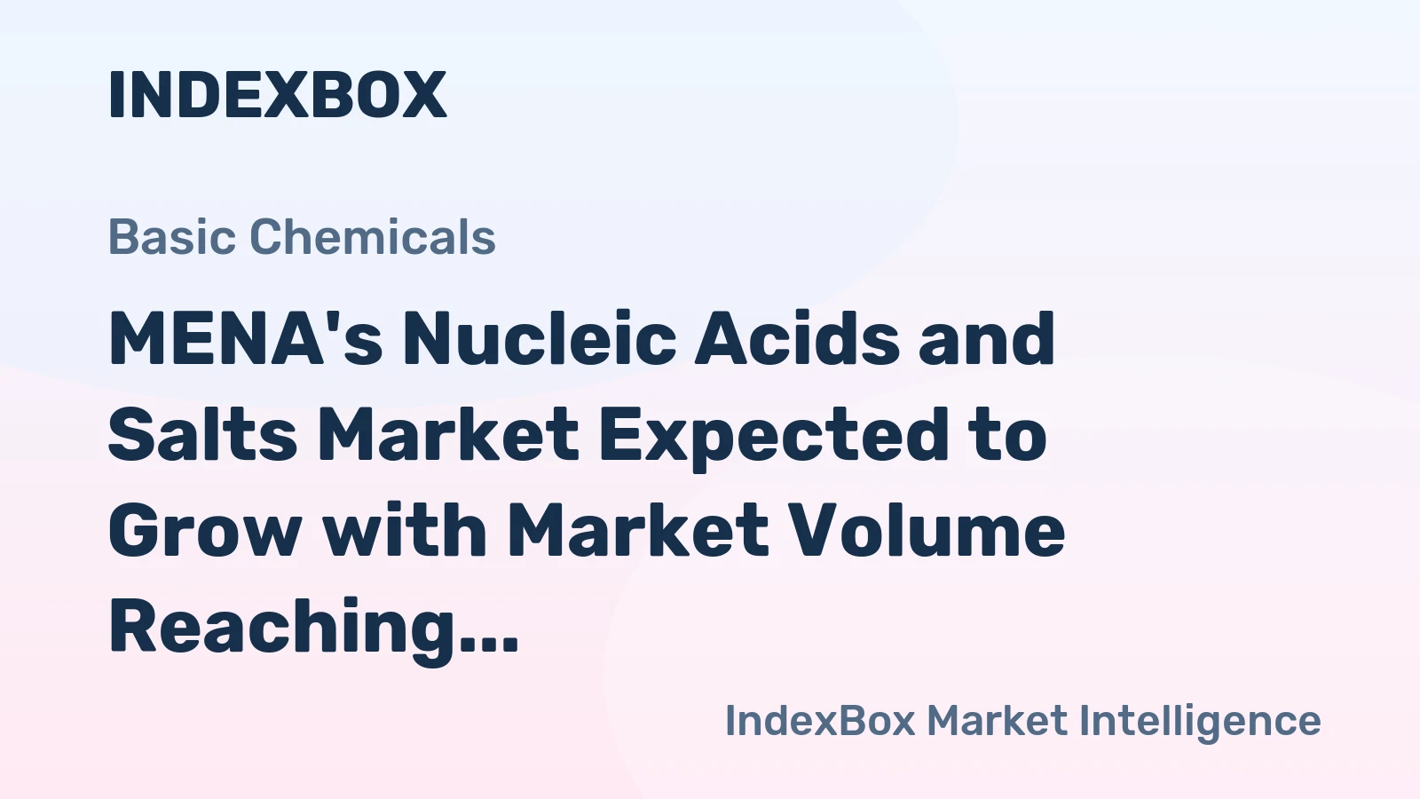 MENA's Nucleic Acids and Salts Market Expected to Grow with Market Volume Reaching 33K Tons by 2035