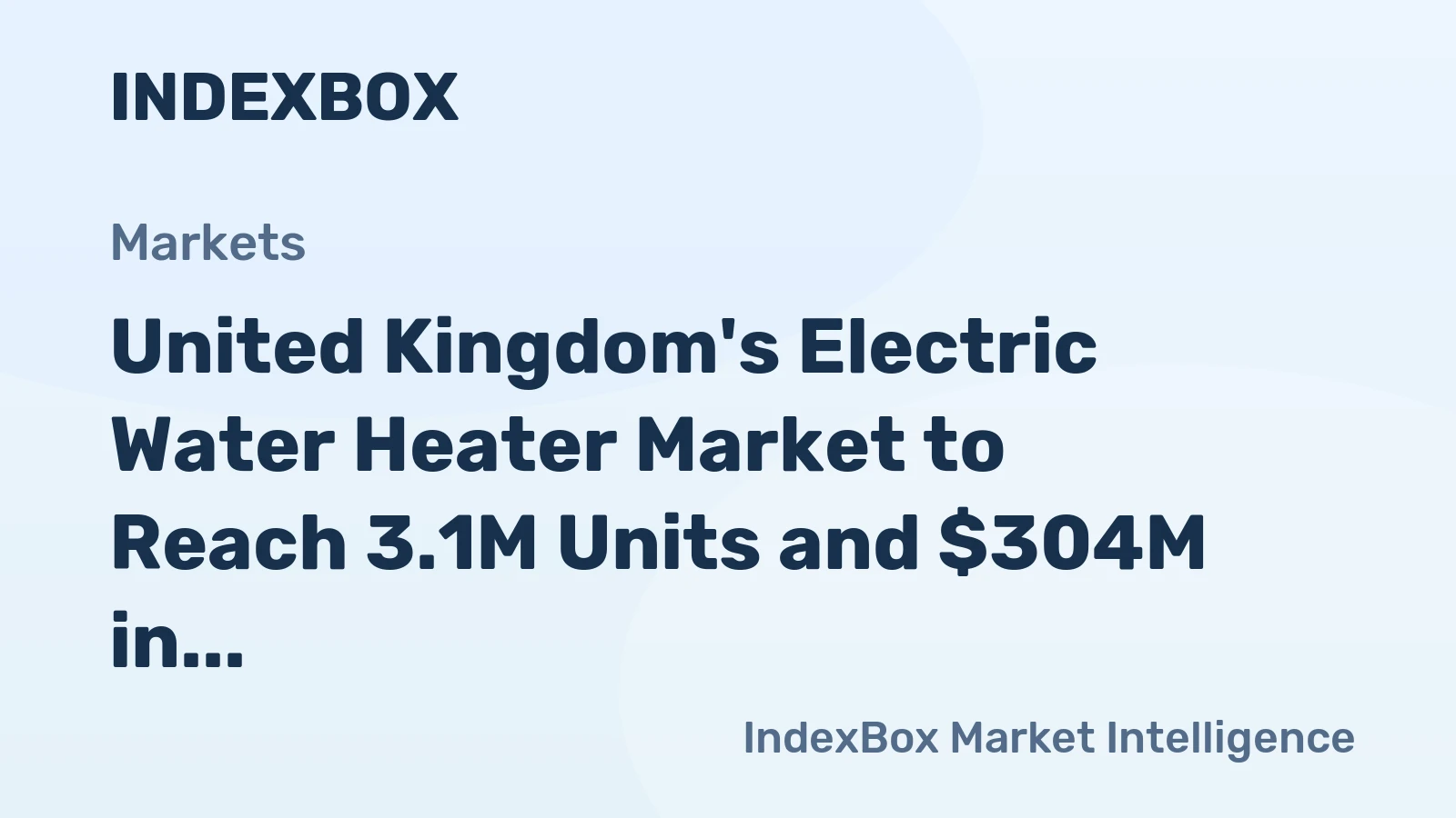 United Kingdom's Electric Water Heater Market to Reach 3.1M Units and $304M in Value by 2035
