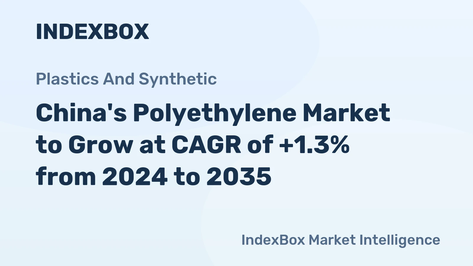 China's Polyethylene Market to Grow at CAGR of +1.3% from 2024 to 2035