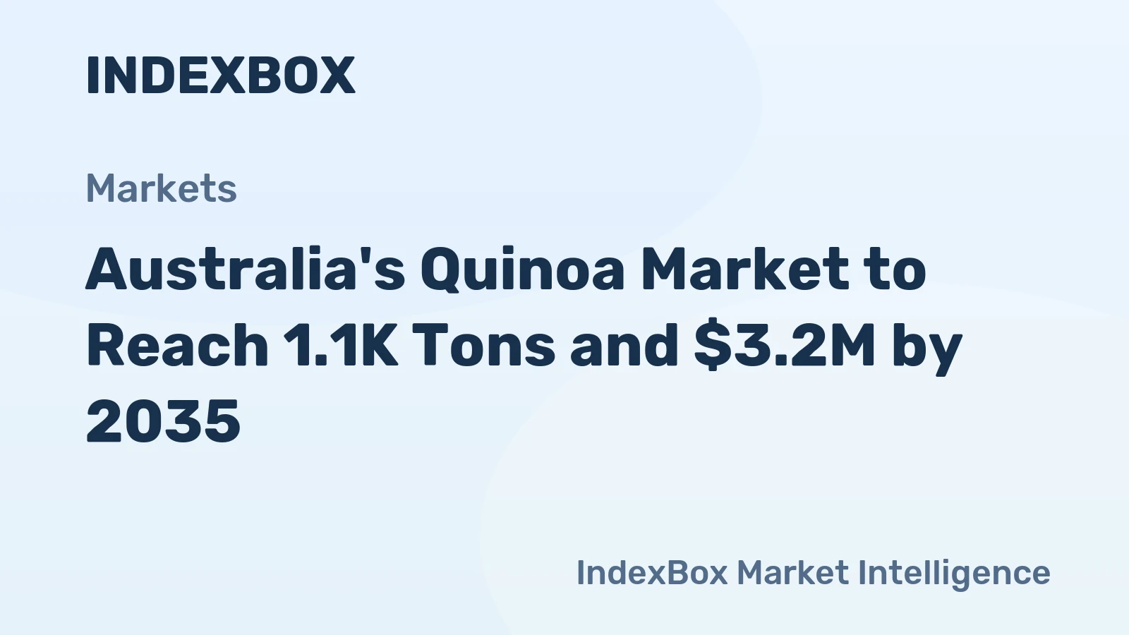 Australia's Quinoa Market to Reach 1.1K Tons and $3.2M by 2035