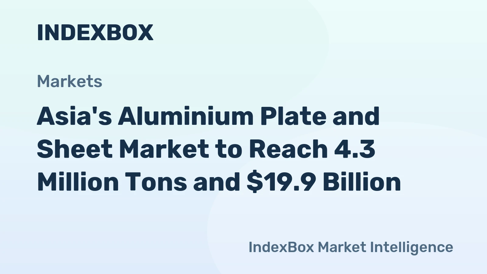 Asia's Aluminium Plate and Sheet Market to Reach 4.3 Million Tons and $19.9 Billion