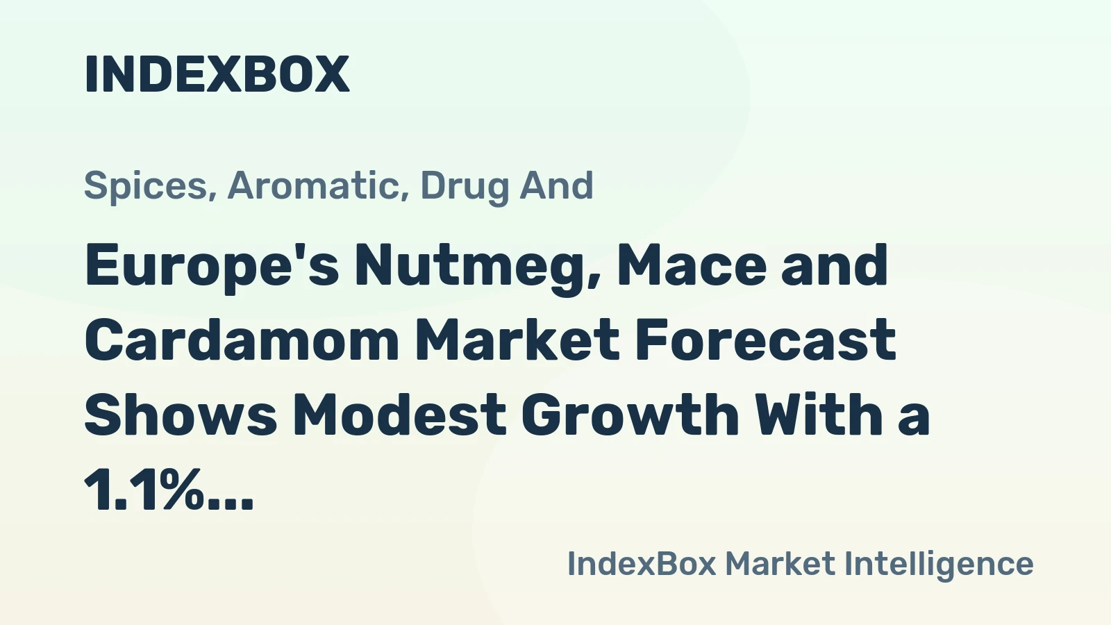 Europe's Nutmeg, Mace and Cardamom Market Forecast Shows Modest Growth With a 1.1% CAGR in Value