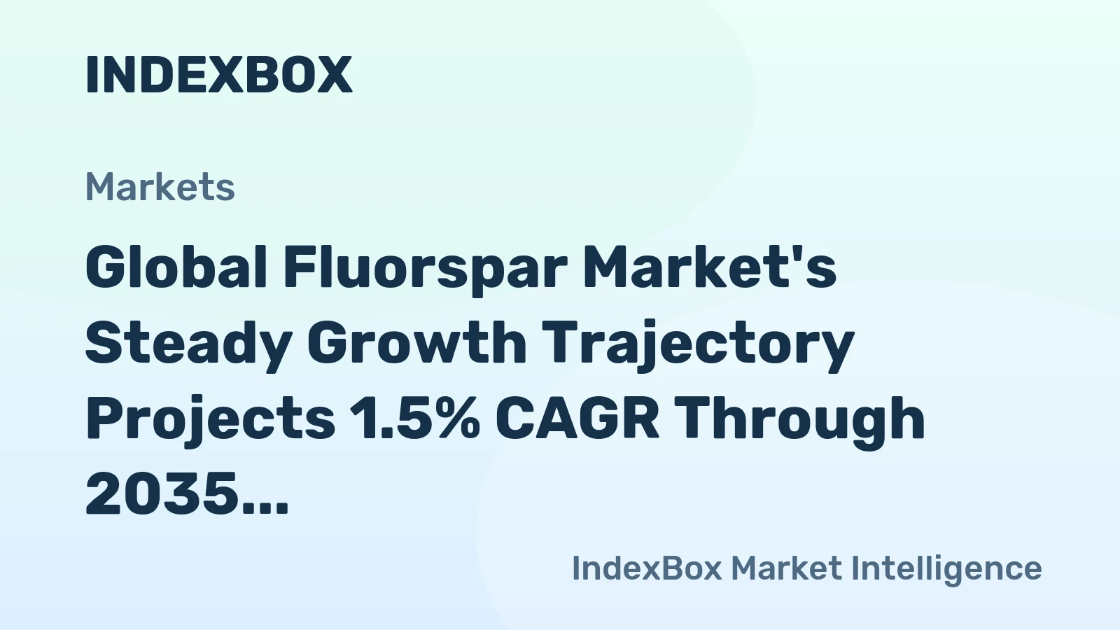 Global Fluorspar Market's Steady Growth Trajectory Projects 1.5% CAGR Through 2035