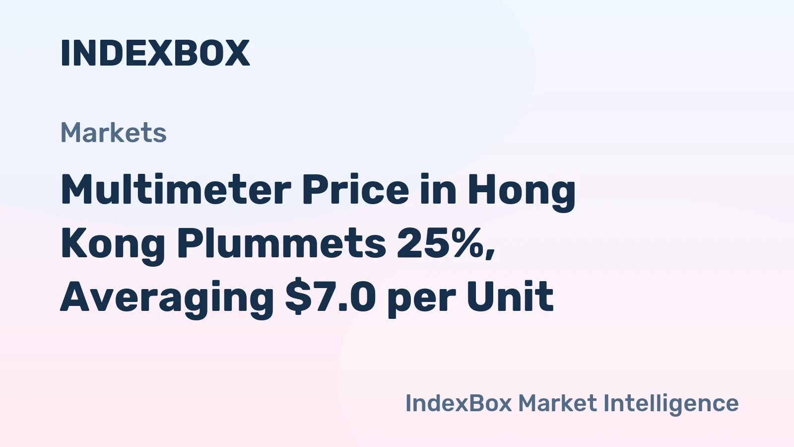 Multimeter Price in Hong Kong Plummets 25%, Averaging $7.0 per Unit