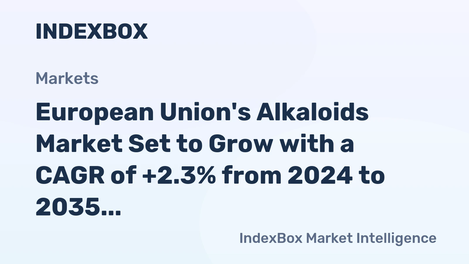 European Union's Alkaloids Market Set to Grow with a CAGR of +2.3% from 2024 to 2035