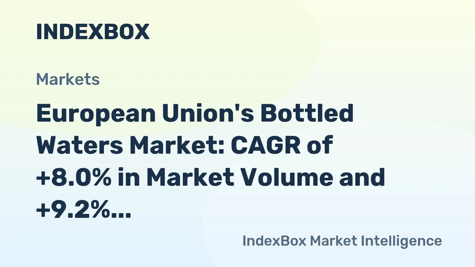 European Union's Bottled Waters Market: CAGR of +8.0% in Market Volume and +9.2% in Market Value Forecasted for 2024-2035