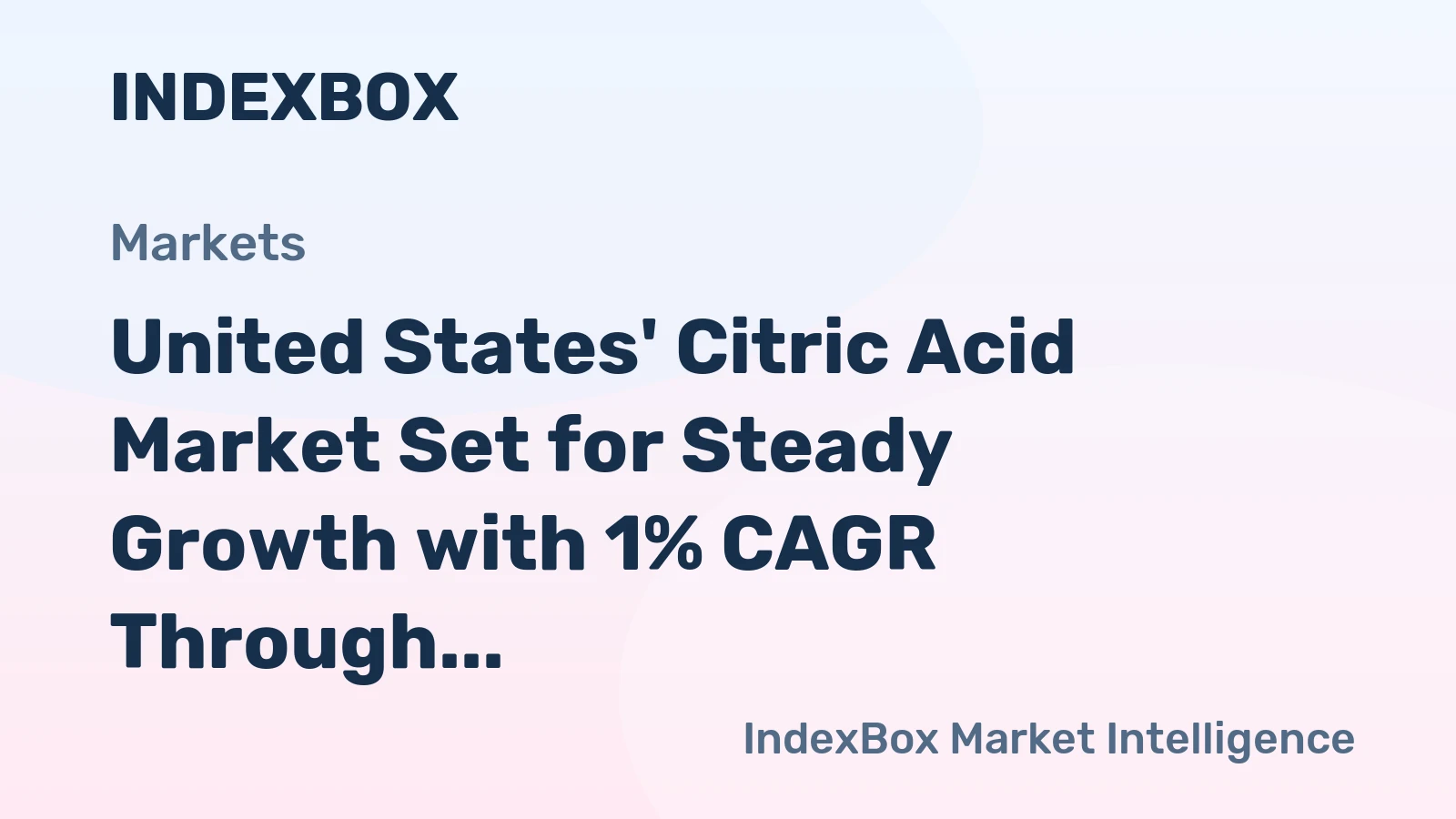 United States' Citric Acid Market Set for Steady Growth with 1% CAGR Through 2035