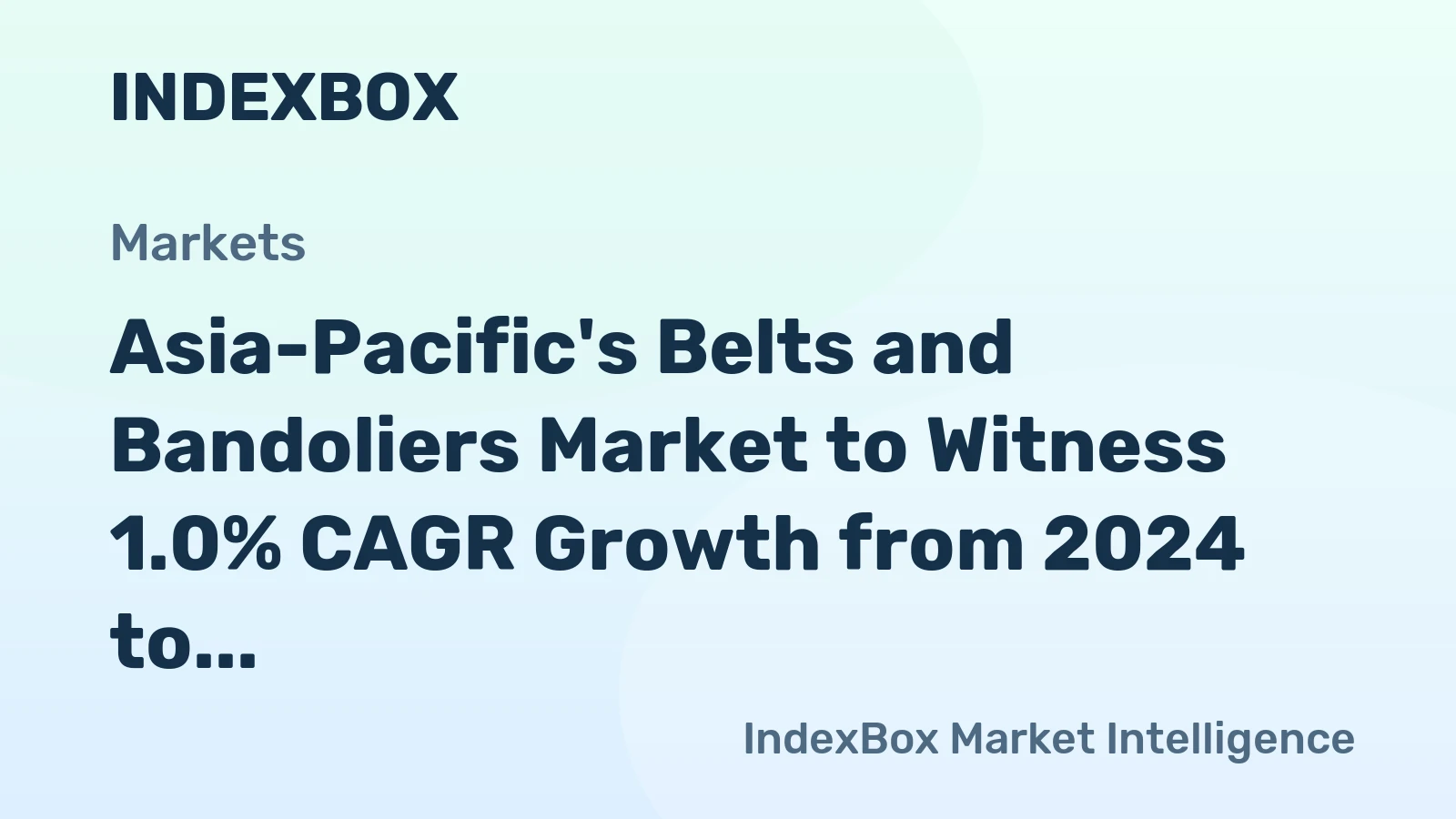 Asia-Pacific's Belts and Bandoliers Market to Witness 1.0% CAGR Growth from 2024 to 2035