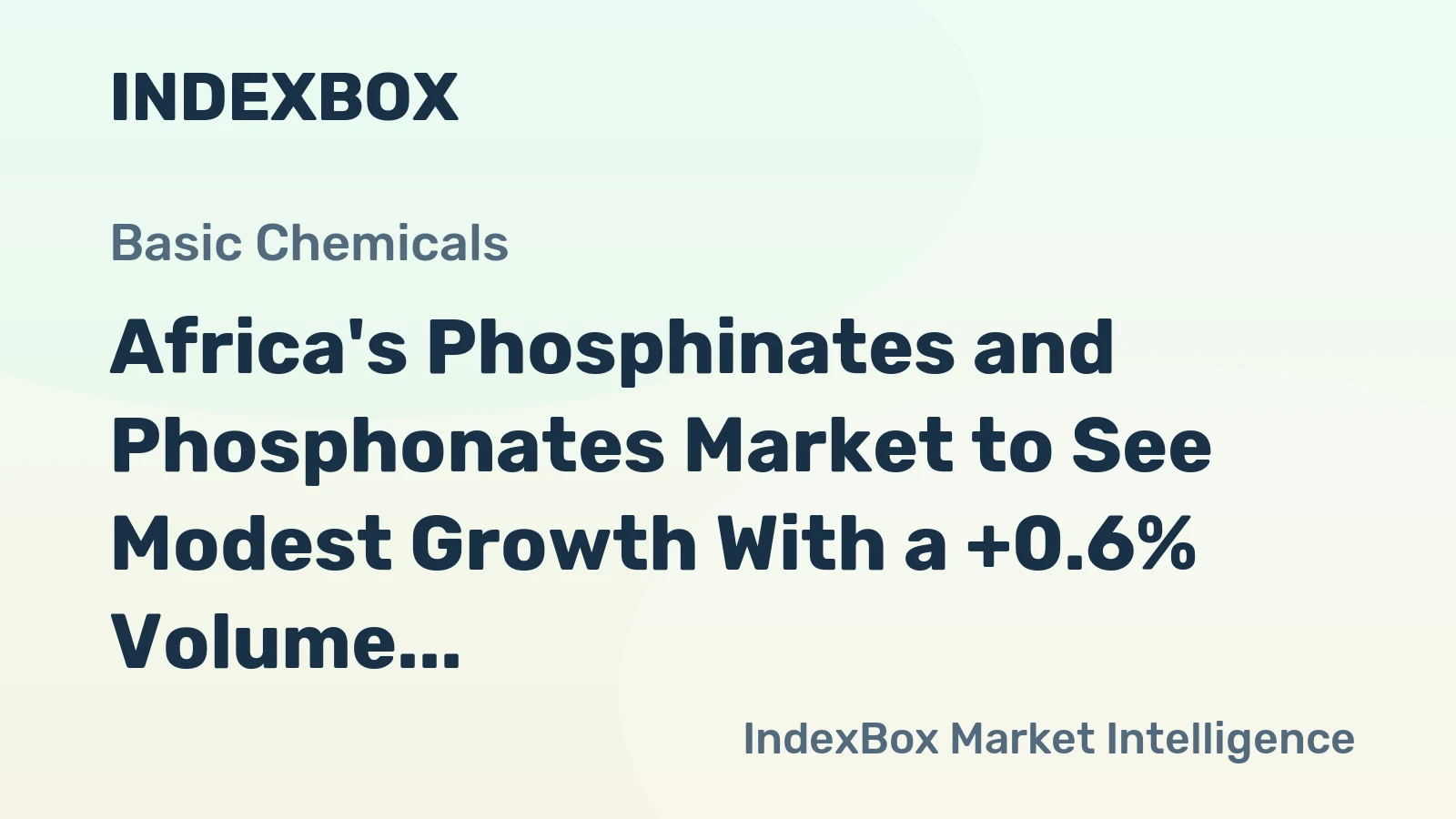 Africa's Phosphinates and Phosphonates Market to See Modest Growth With a +0.6% Volume CAGR Through 2035