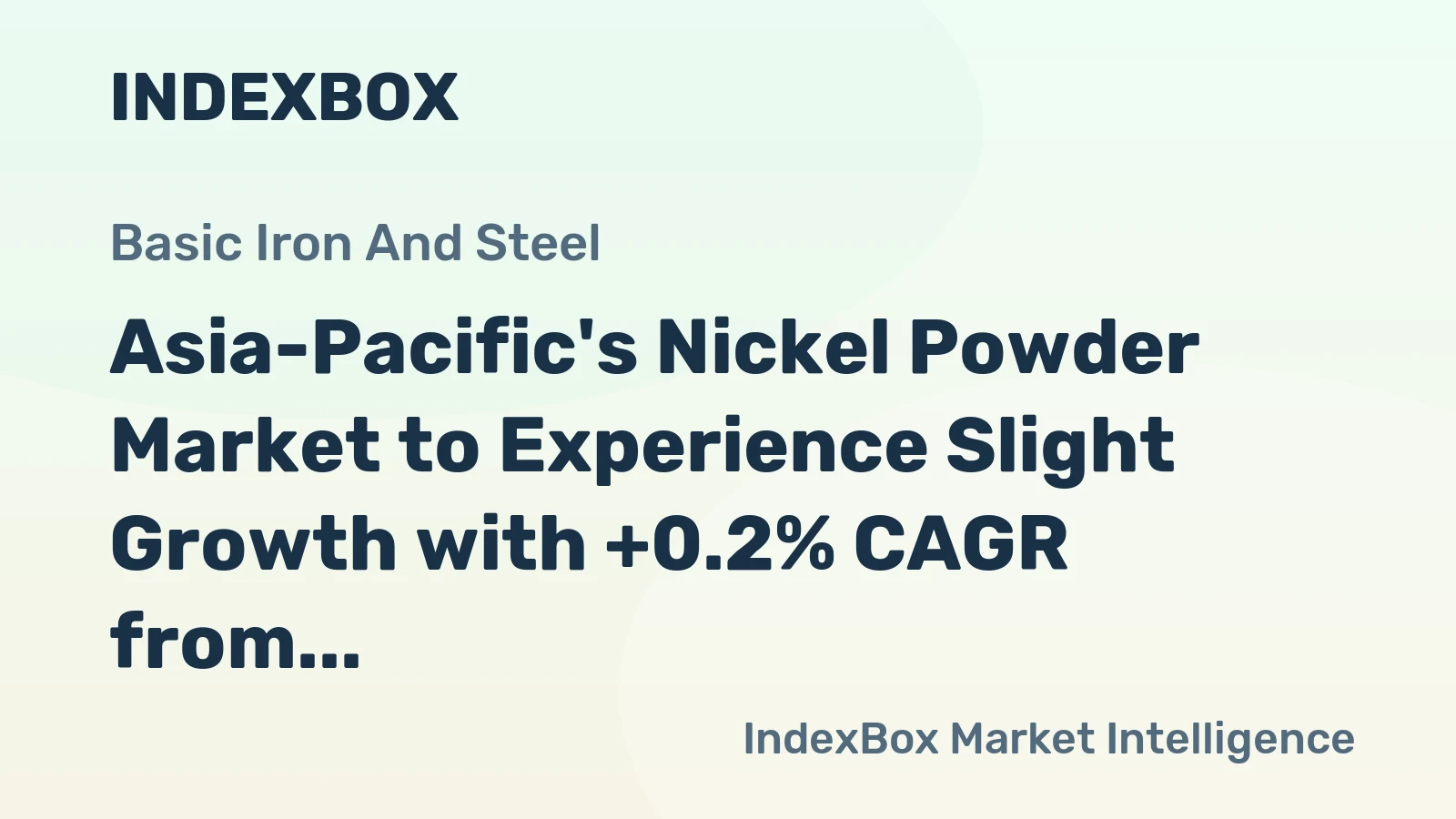 Asia-Pacific's Nickel Powder Market to Experience Slight Growth with +0.2% CAGR from 2024 to 2035