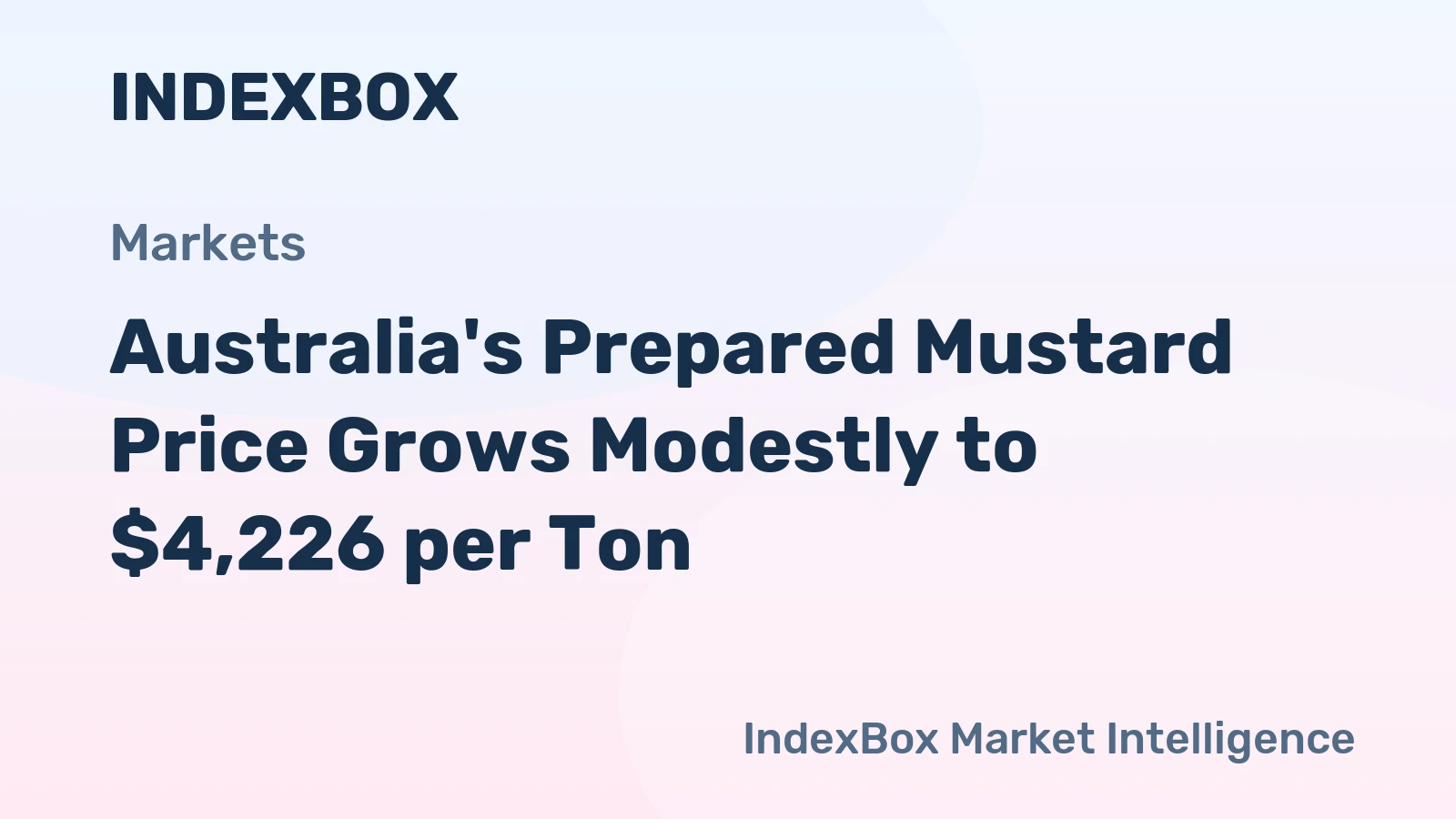 Australia's Prepared Mustard Price Grows Modestly to $4,226 per Ton