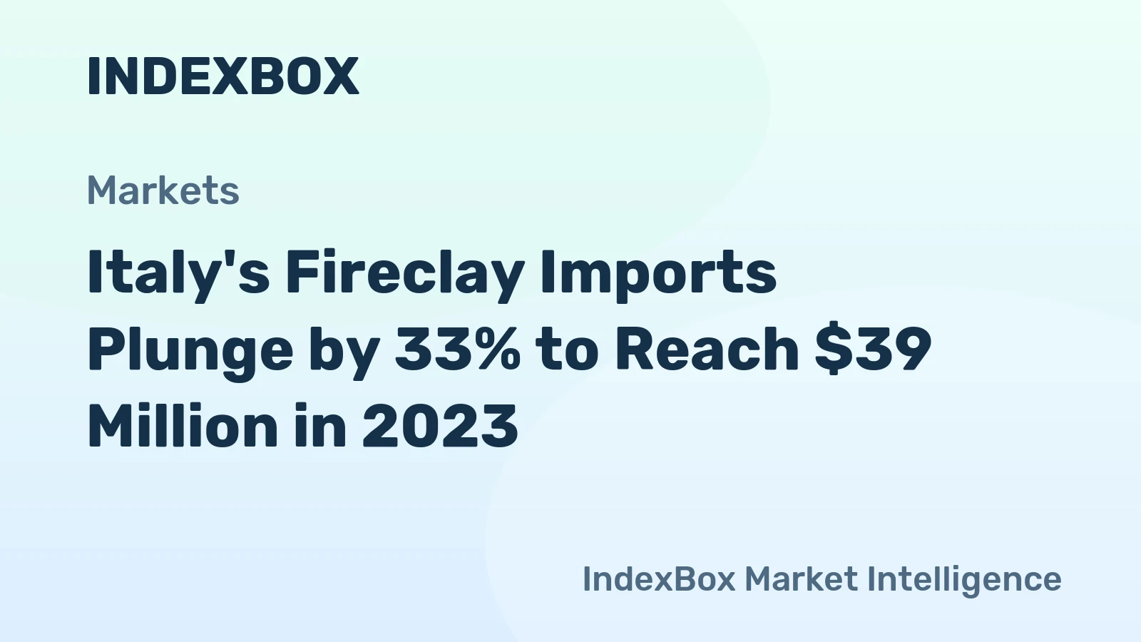 Italy's Fireclay Imports Plunge by 33% to Reach $39 Million in 2023