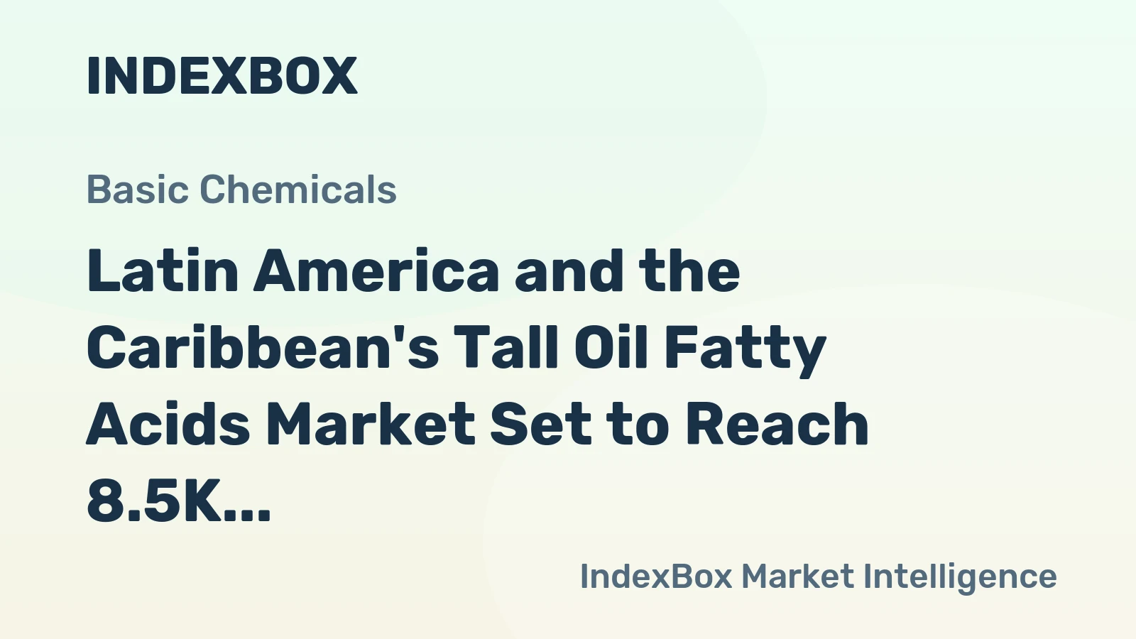 Latin America and the Caribbean's Tall Oil Fatty Acids Market Set to Reach 8.5K Tons by 2035, Valued at $15M