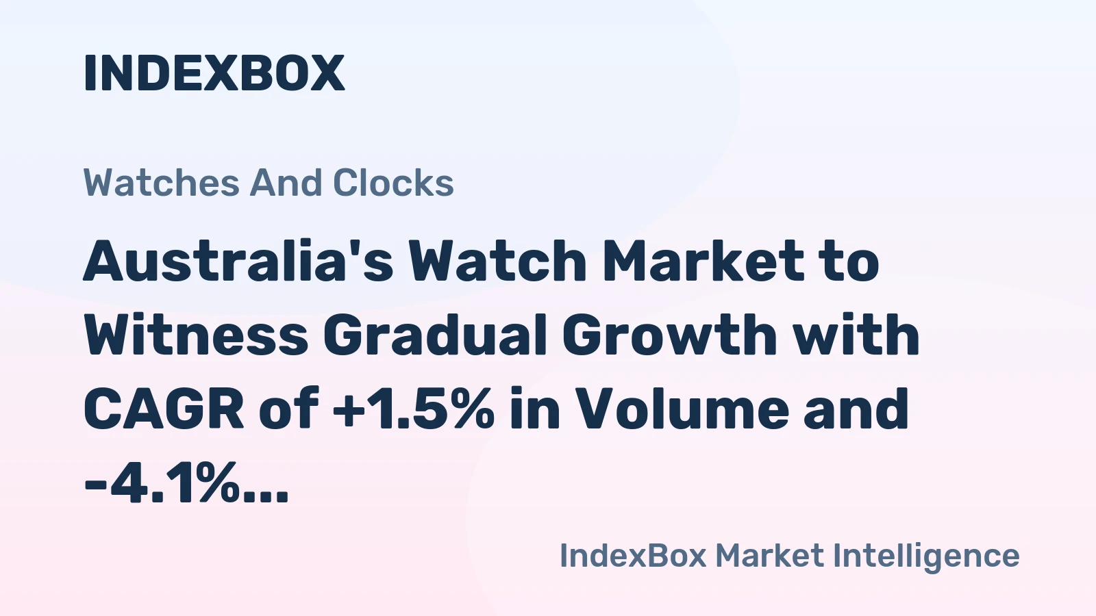 Australia's Watch Market to Witness Gradual Growth with CAGR of +1.5% in Volume and -4.1% in Value from 2024 to 2035
