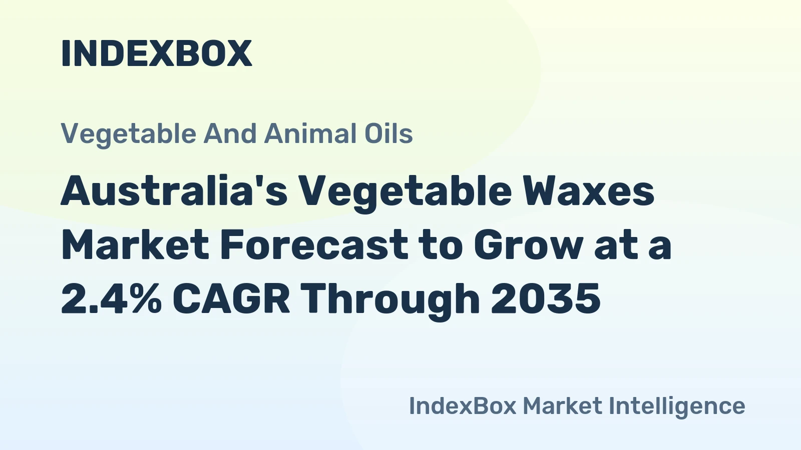 Australia's Vegetable Waxes Market Forecast to Grow at a 2.4% CAGR Through 2035