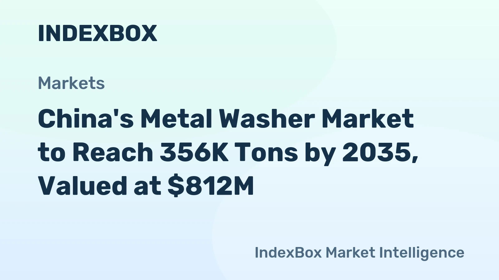 China's Metal Washer Market to Reach 356K Tons by 2035, Valued at $812M