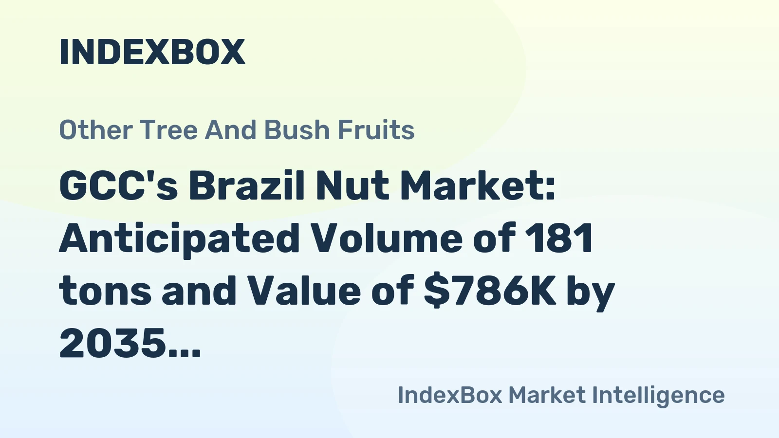 GCC's Brazil Nut Market: Anticipated Volume of 181 tons and Value of $786K by 2035