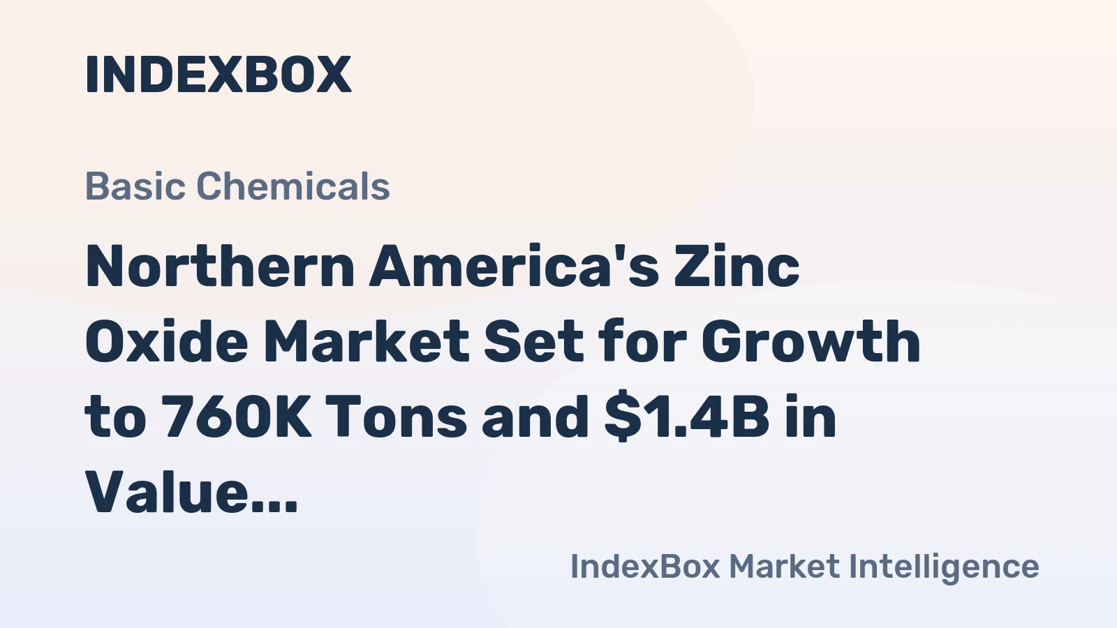 Northern America's Zinc Oxide Market Set for Growth to 760K Tons and $1.4B in Value