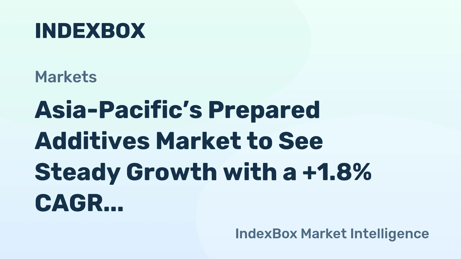 Asia-Pacific’s Prepared Additives Market to See Steady Growth with a +1.8% CAGR in Value