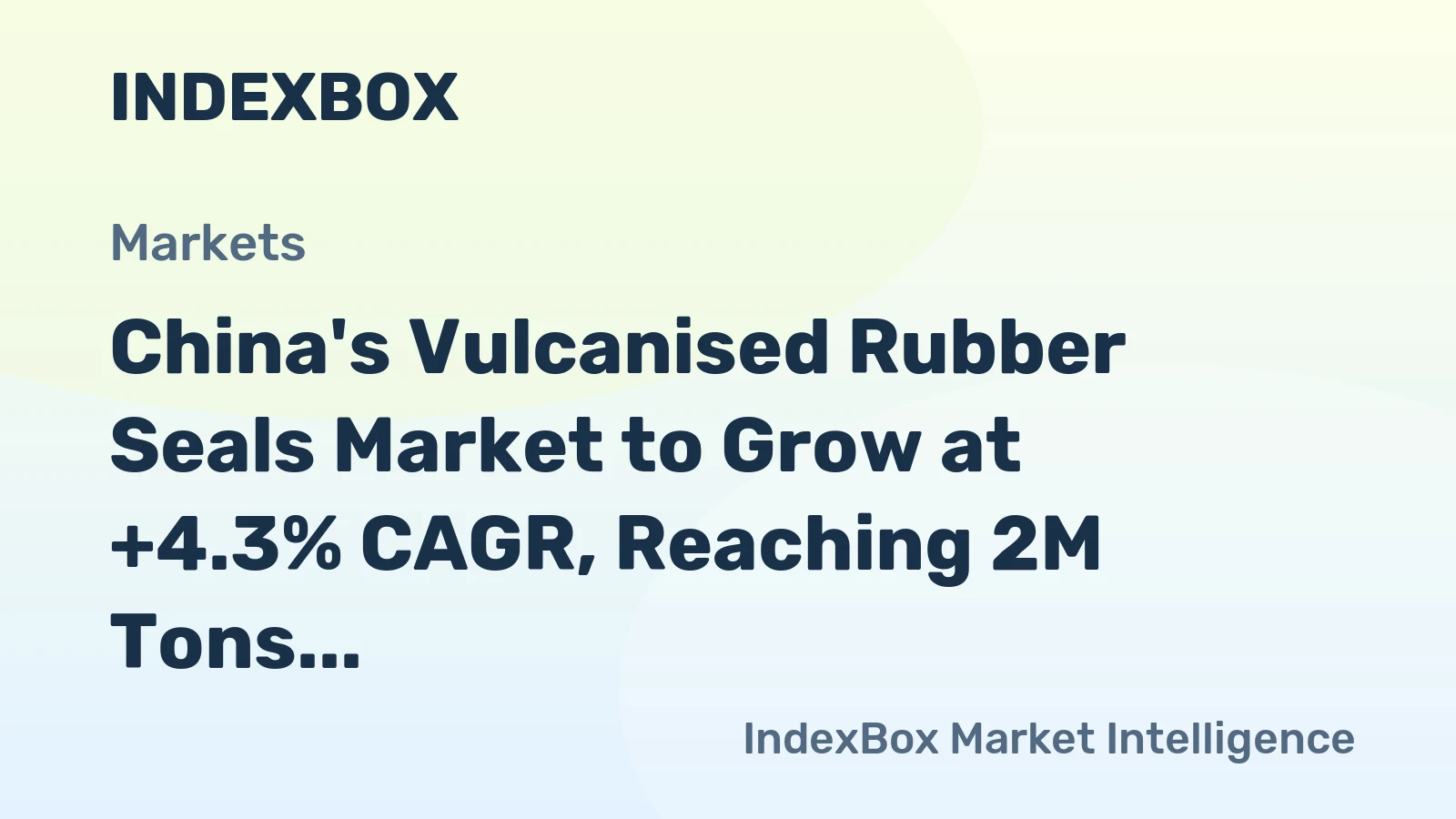 China's Vulcanised Rubber Seals Market to Grow at +4.3% CAGR, Reaching 2M Tons by 2035