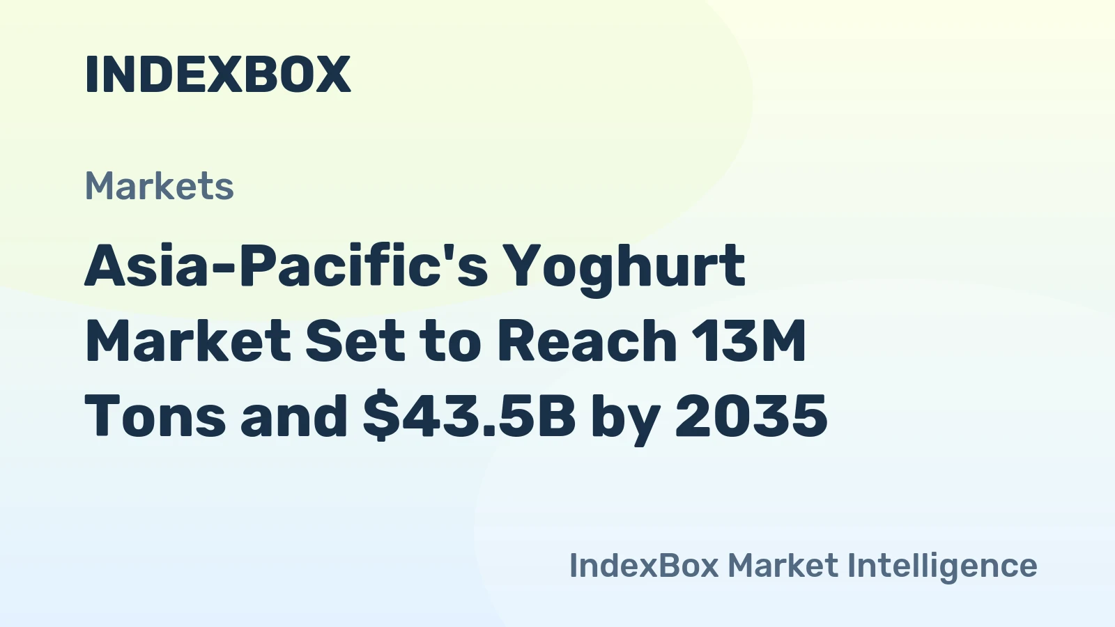 Asia-Pacific's Yoghurt Market Set to Reach 13M Tons and $43.5B by 2035