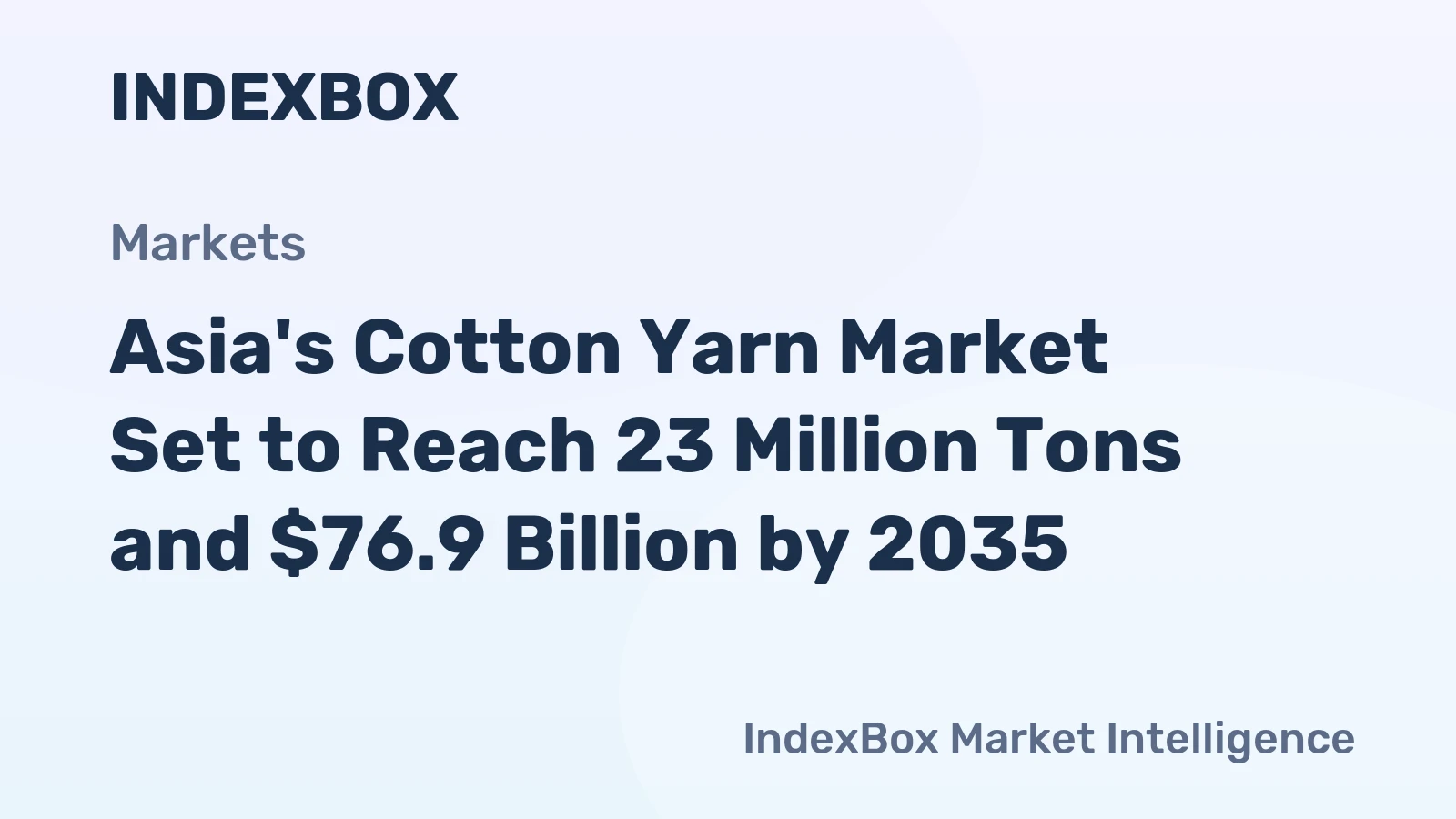 Asia's Cotton Yarn Market Set to Reach 23 Million Tons and $76.9 Billion by 2035