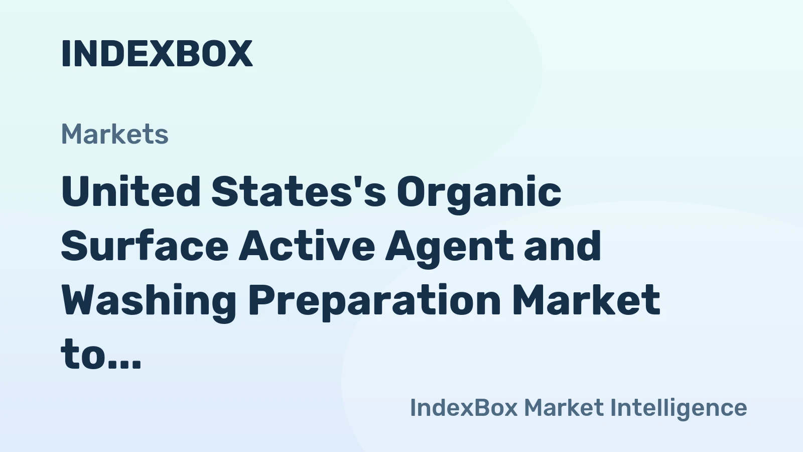 United States's Organic Surface Active Agent and Washing Preparation Market to Experience Slow Growth with Anticipated CAGR of +0.5% Over Next Decade