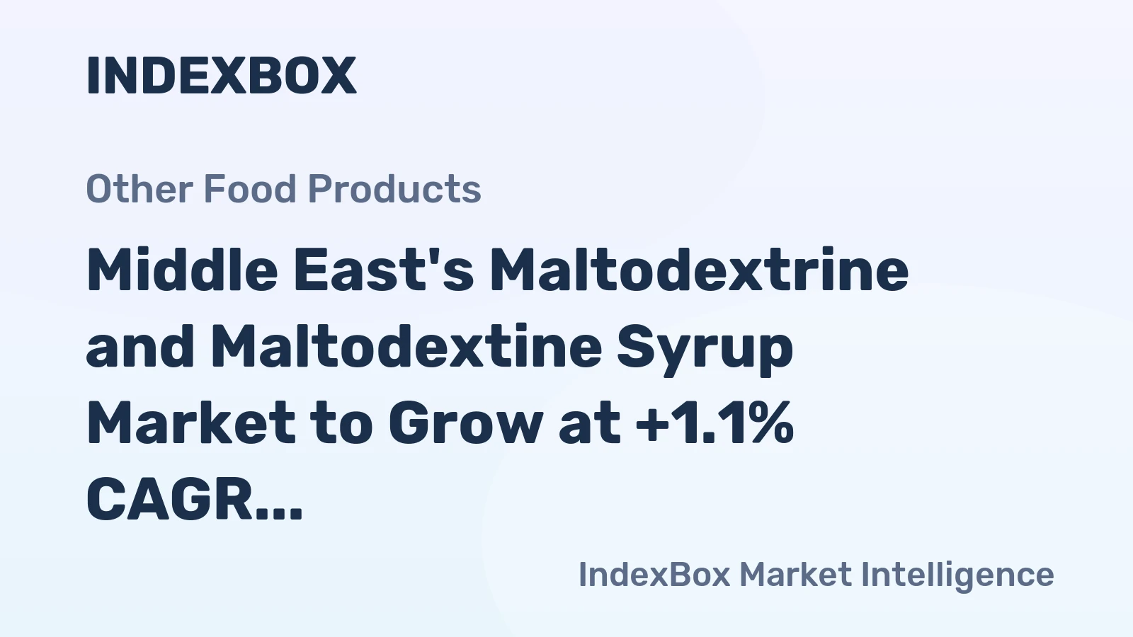 Middle East's Maltodextrine and Maltodextine Syrup Market to Grow at +1.1% CAGR, Reaching 151K Tons by 2035
