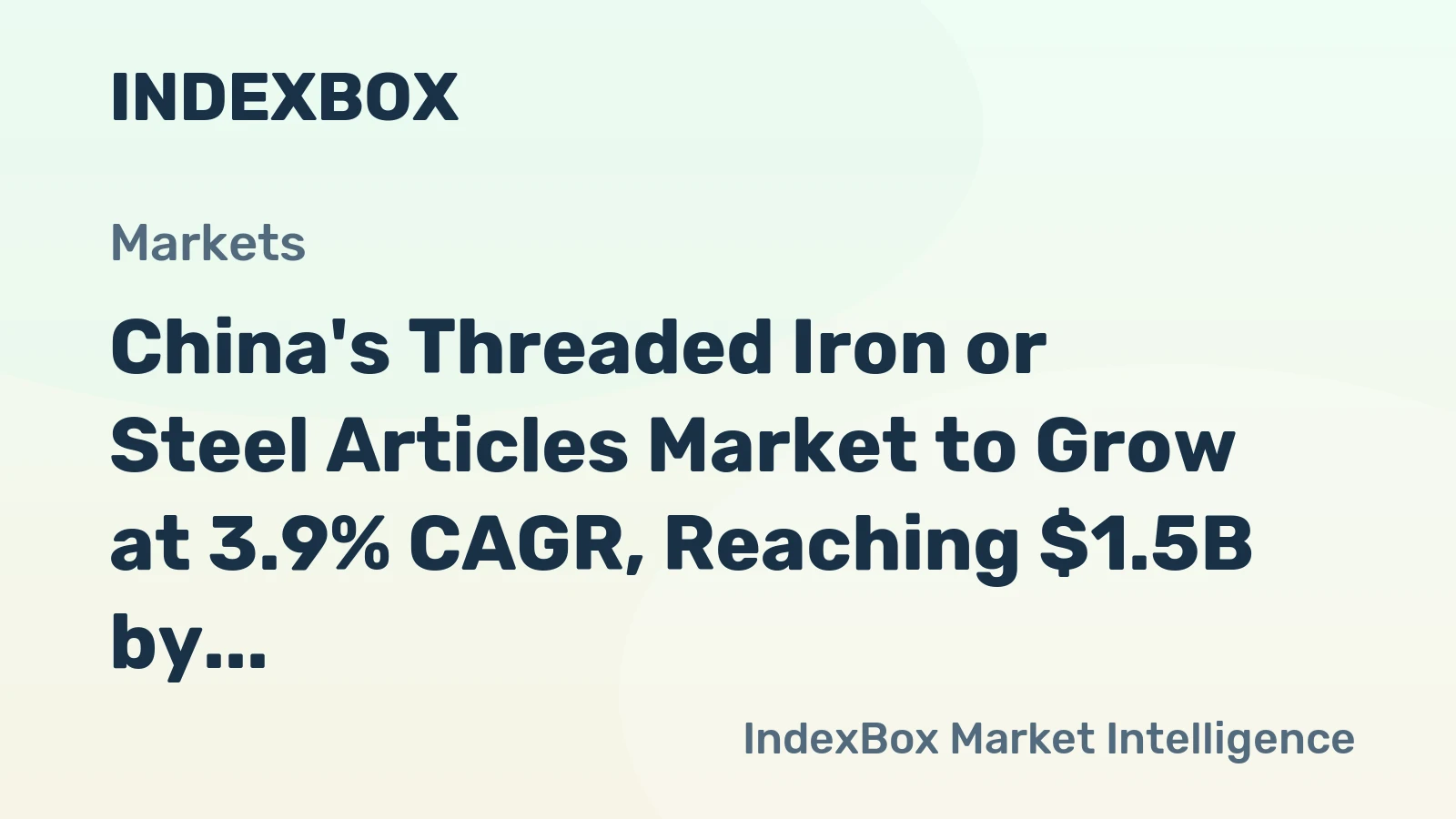 China's Threaded Iron or Steel Articles Market to Grow at 3.9% CAGR, Reaching $1.5B by 2035