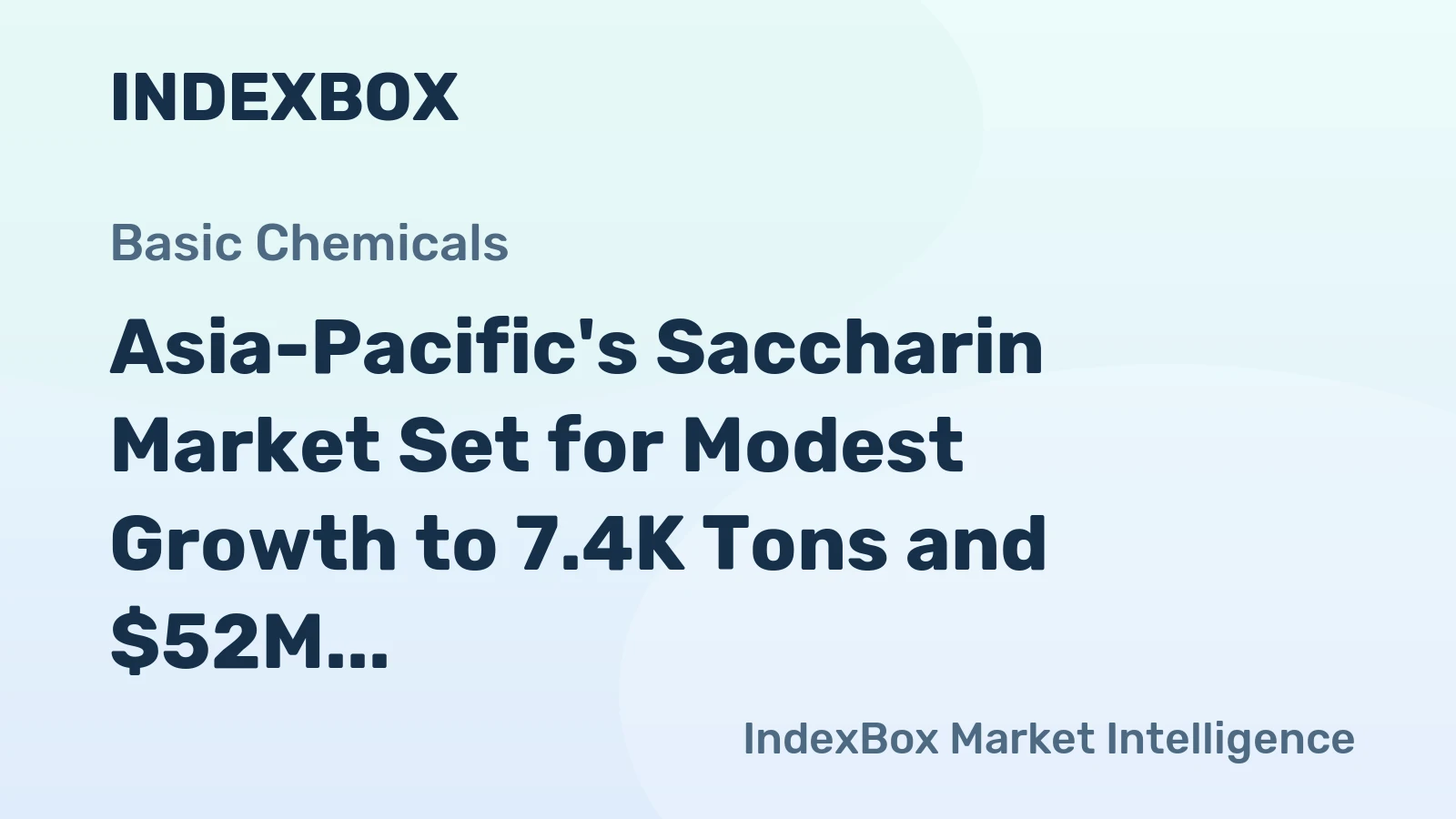 Asia-Pacific's Saccharin Market Set for Modest Growth to 7.4K Tons and $52M by 2035