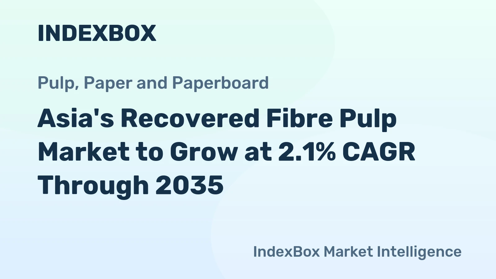 Asia's Recovered Fibre Pulp Market to Grow at 2.1% CAGR Through 2035