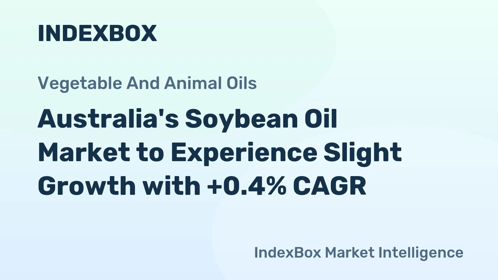 Australia's Soybean Oil Market to Experience Slight Growth with +0.4% CAGR