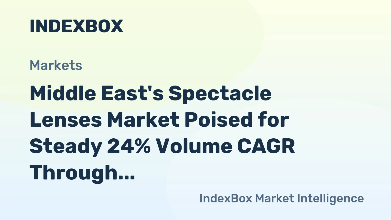 Middle East's Spectacle Lenses Market Poised for Steady 24% Volume CAGR Through 2035