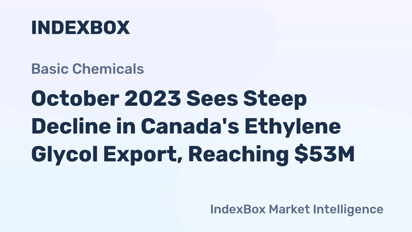 October 2023 Sees Steep Decline in Canada's Ethylene Glycol Export, Reaching $53M