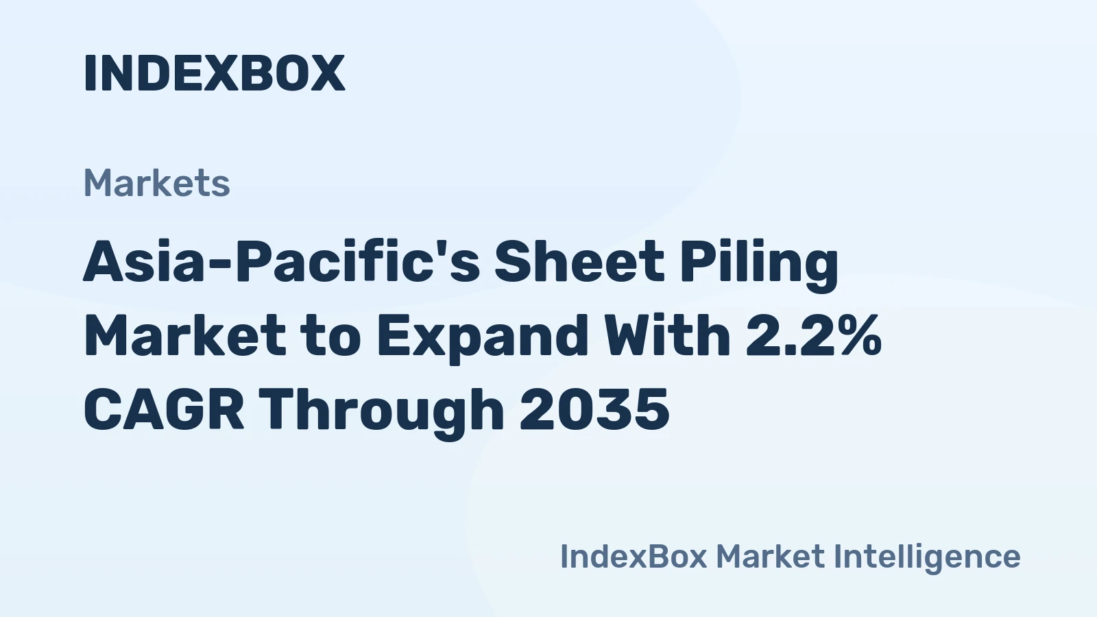 Asia-Pacific's Sheet Piling Market to Expand With 2.2% CAGR Through 2035
