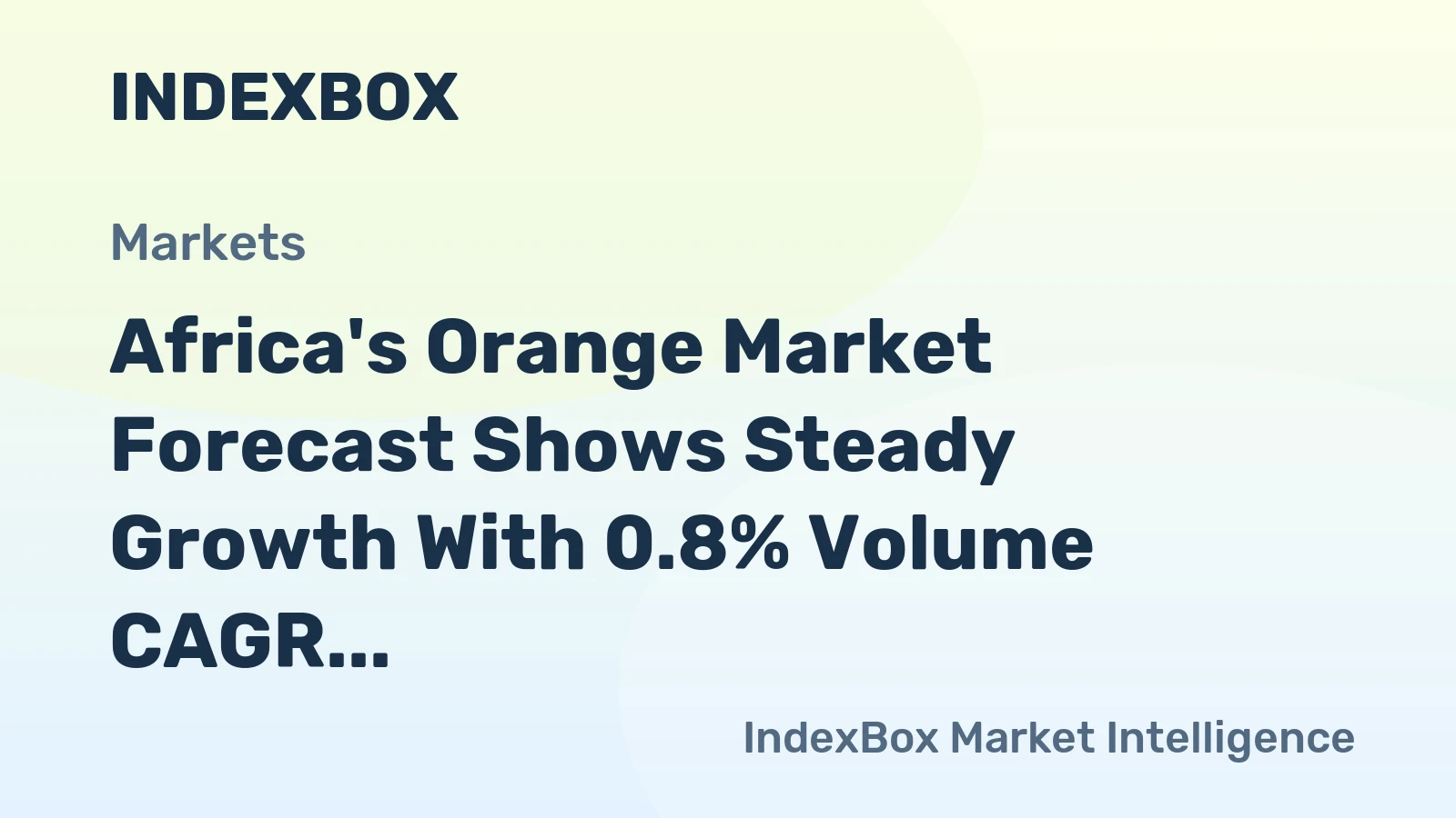 Africa's Orange Market Forecast Shows Steady Growth With 0.8% Volume CAGR Through 2035