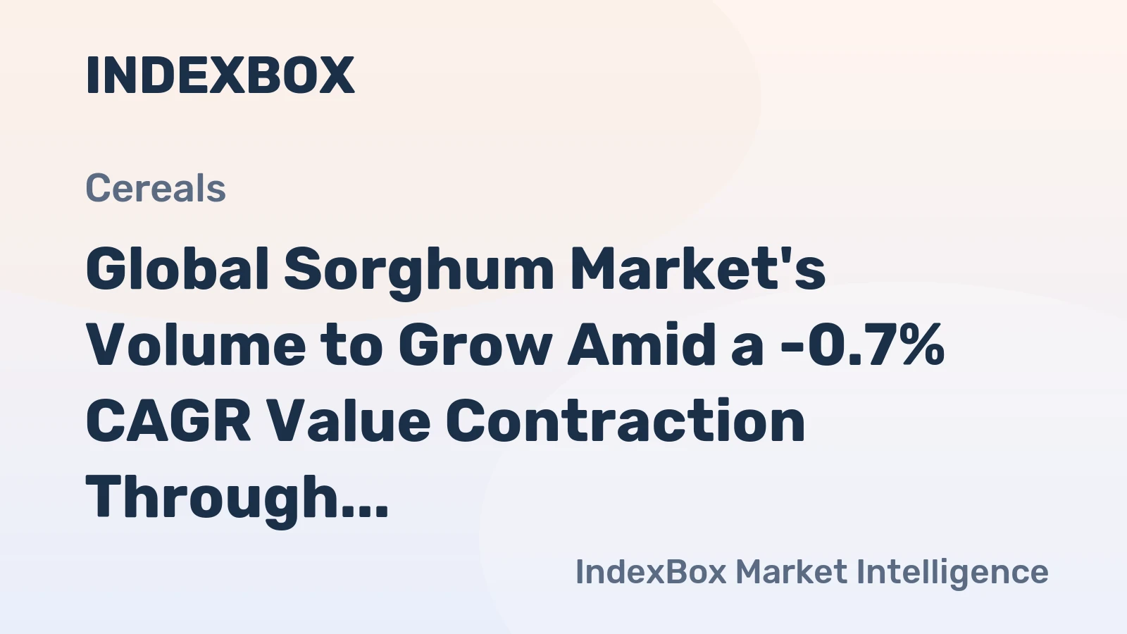 Global Sorghum Market's Volume to Grow Amid a -0.7% CAGR Value Contraction Through 2035