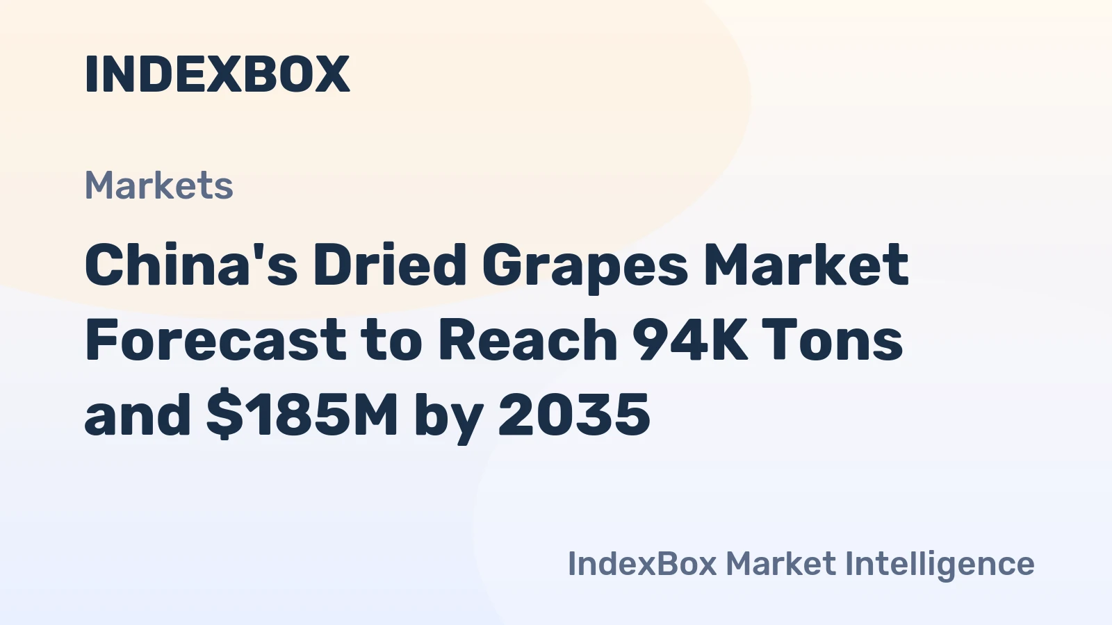 China's Dried Grapes Market Forecast to Reach 94K Tons and $185M by 2035