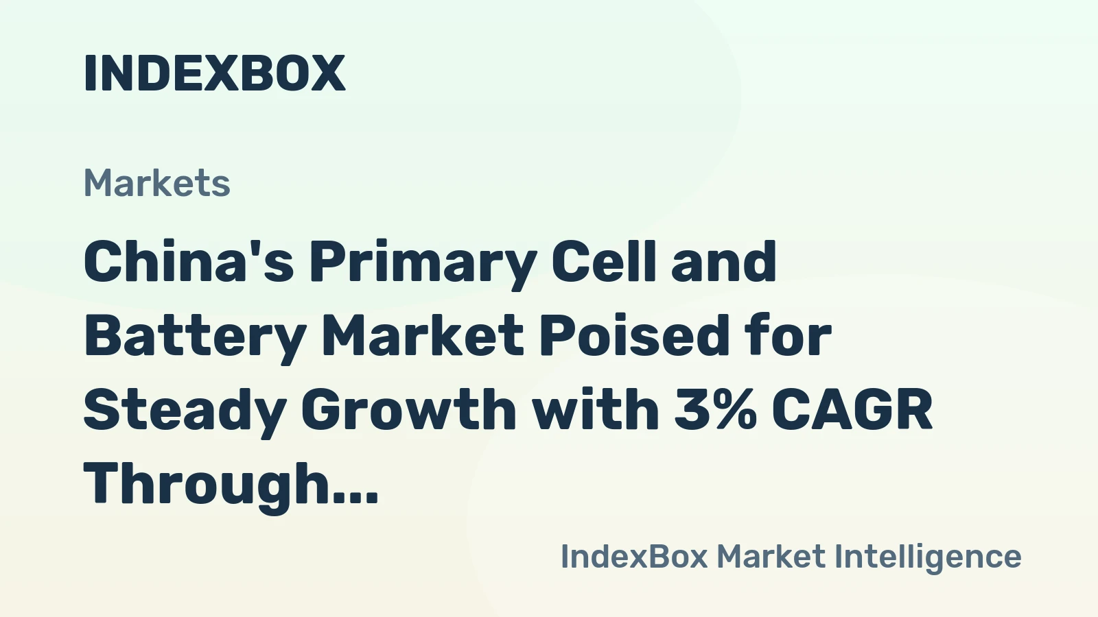 China's Primary Cell and Battery Market Poised for Steady Growth with 3% CAGR Through 2035