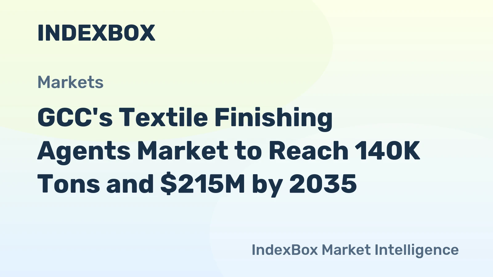 GCC's Textile Finishing Agents Market to Reach 140K Tons and $215M by 2035