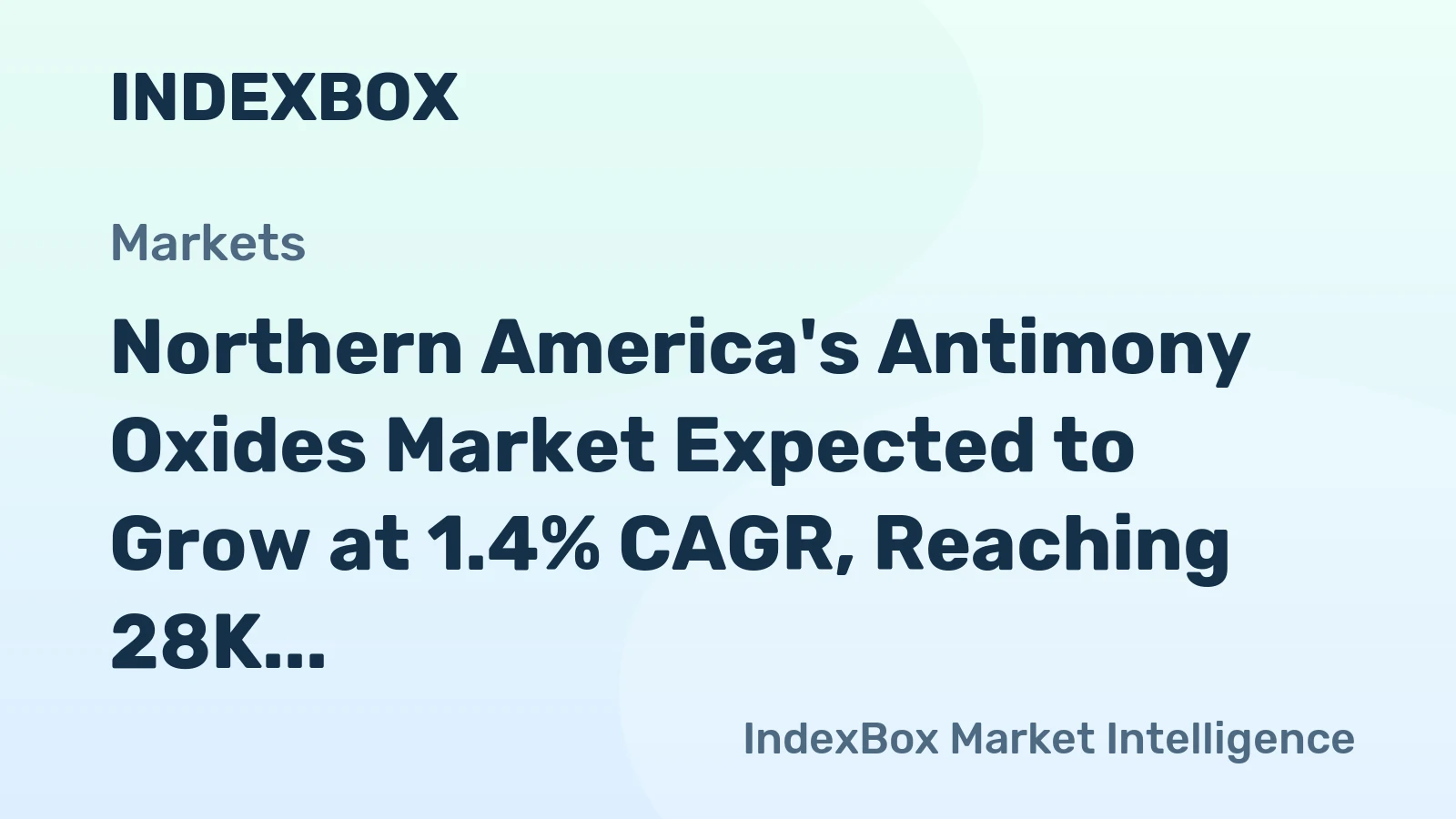 Northern America's Antimony Oxides Market Expected to Grow at 1.4% CAGR, Reaching 28K tons by 2035