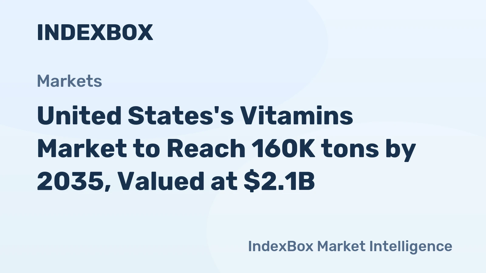 United States's Vitamins Market to Reach 160K tons by 2035, Valued at $2.1B