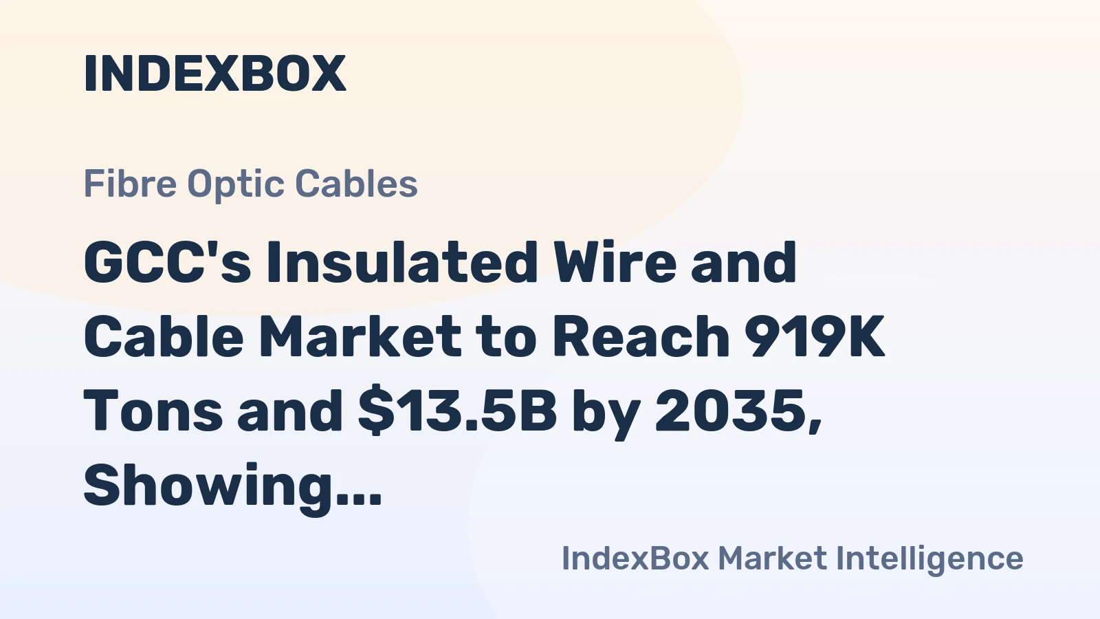 GCC's Insulated Wire and Cable Market to Reach 919K Tons and $13.5B by 2035, Showing +0.5% and +0.7% CAGR Growth